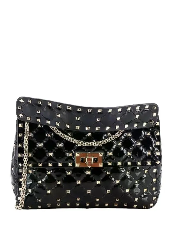 Valentino Garavani Rockstud Spike Flap Shoulder Bag - Black