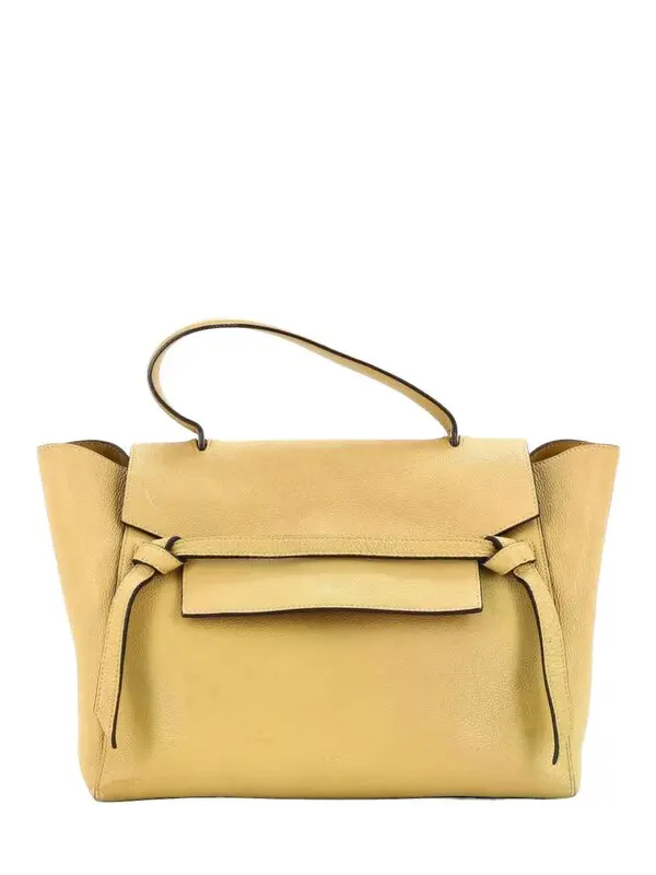 Celine Belt Bag Textured Leather Medium Satchel - Gold