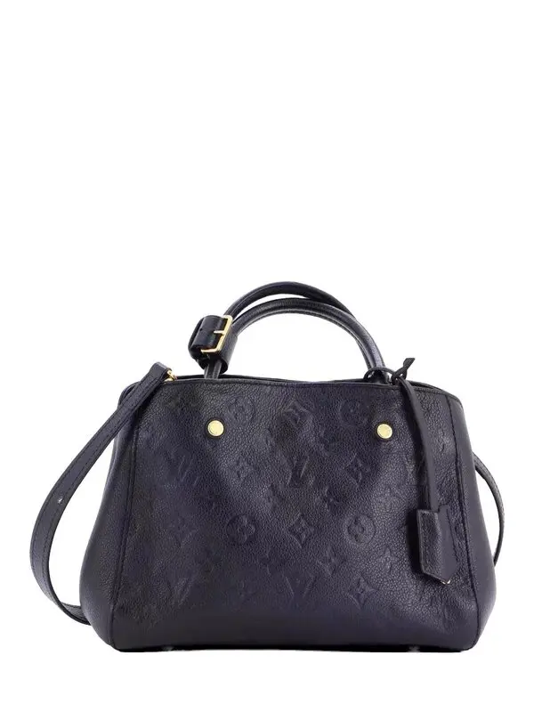 LOUIS VUITTON Montaigne Bb Monogram Empreinte Leather Satchel - Black