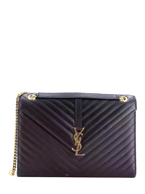 Saint Laurent Classic Monogram Envelope Satchel - Black