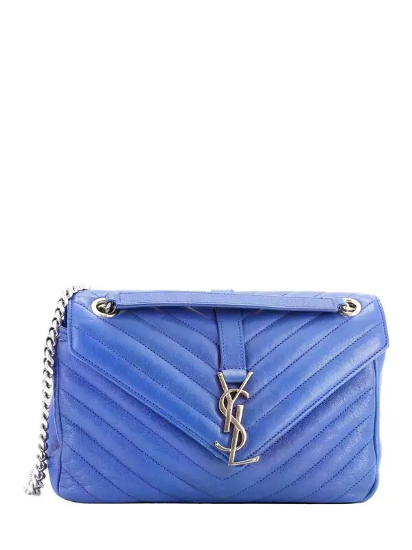 Saint Laurent Classic Monogram Slouchy Envelope Satchel - Blue