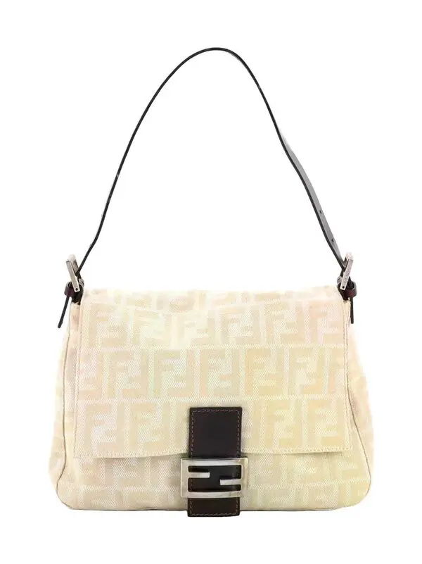 Fendi Mama Forever Bag Zucca Canvas Shoulder Bag - Neutrals
