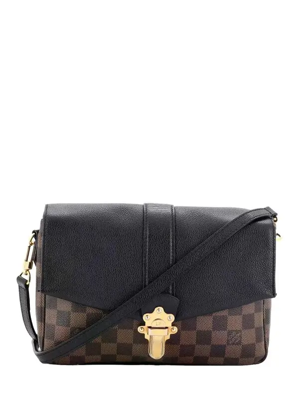 LOUIS VUITTON Clapton Handbag Damier And Leather Pm Crossbody Bag - Brown