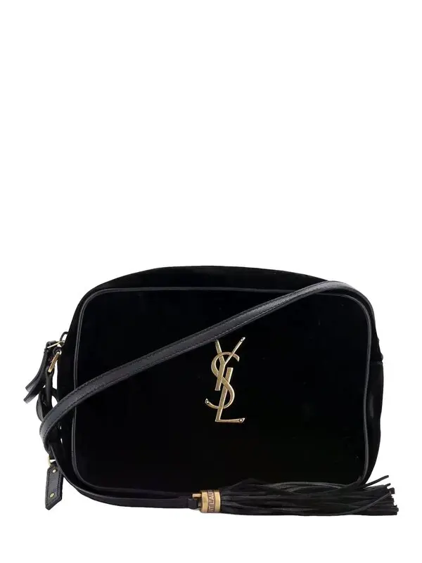 Saint Laurent Lou Camera Bag Matelasse Chevron Velvet - Black