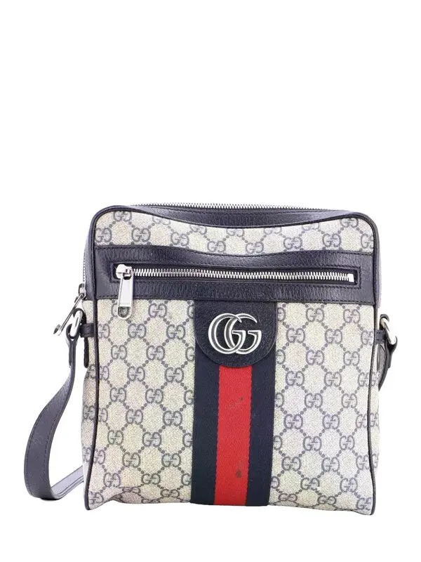 Gucci Ophidia Messenger Bag Gg Coated Canvas - Blue