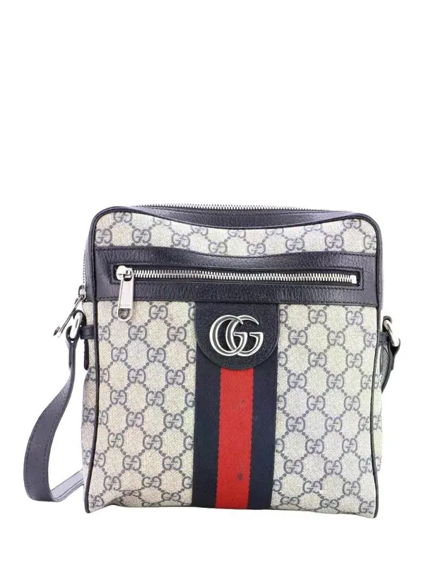 Gucci Ophidia Messenger Bag Gg Coated Canvas - Blue