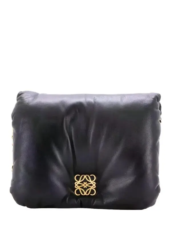 Loewe Goya Puffer Leather Medium Shoulder Bag - Black