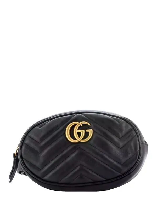 Gucci Gg Marmont Matelasse Leather Belt Bag - Black