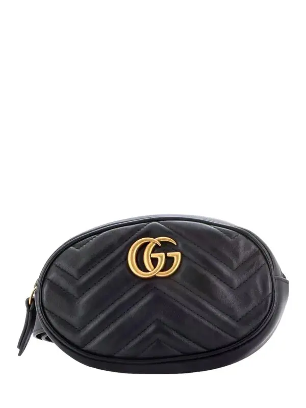Gucci Gg Marmont Matelasse Leather Belt Bag - Black