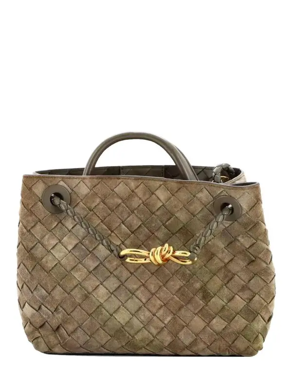 Bottega Veneta Andiamo Top Handle Bag Intrecciato Nappa Small Satchel - Green