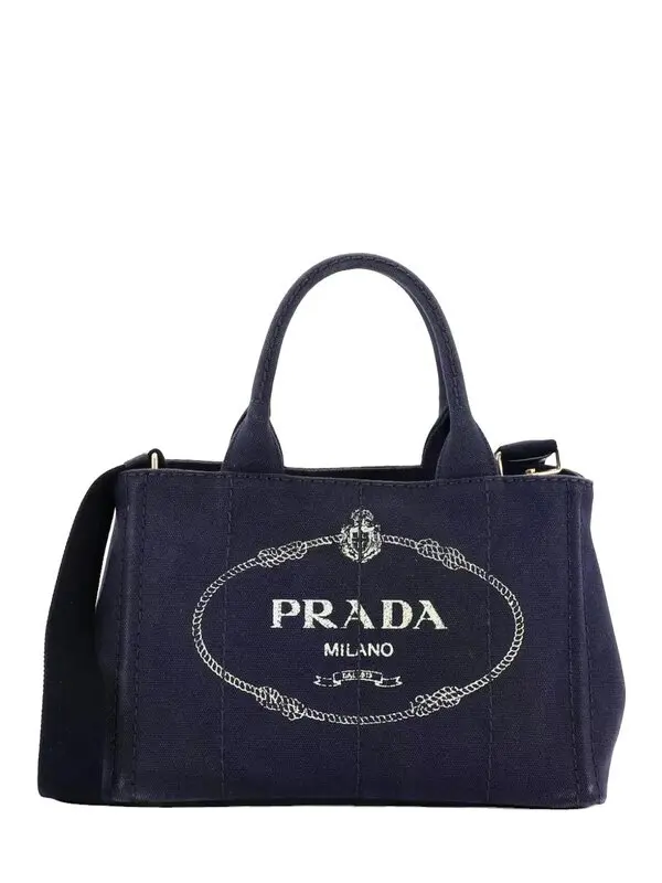 Prada Canapa Canvas Mini Tote Bag - Blue