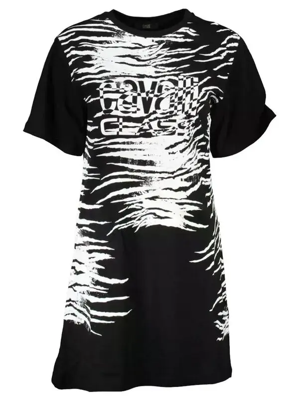 Roberto Cavalli Zebra-print Mini Dress - Black