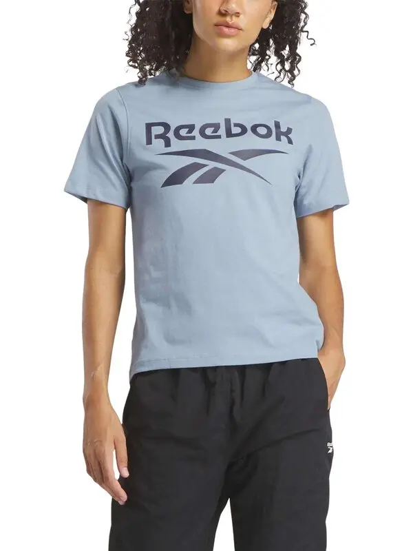 REEBOK Big Logo Crewneck Short Sleeve Tee - Leisure Blue