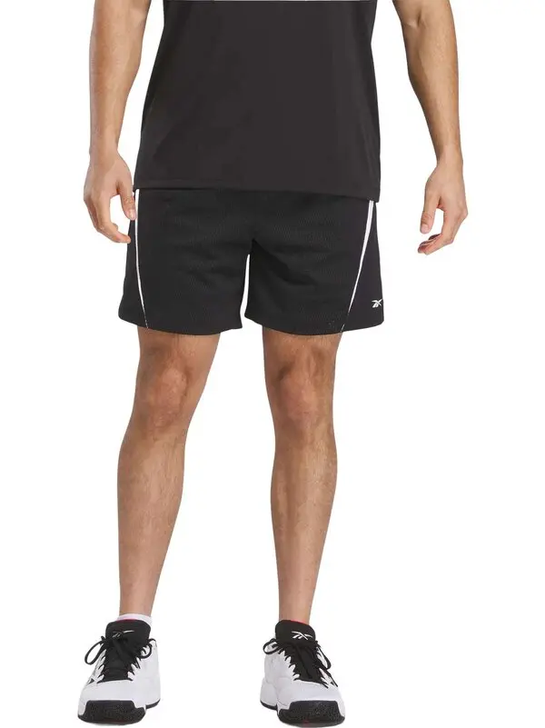 REEBOK Mesh Basketball Shorts - Black/black/white