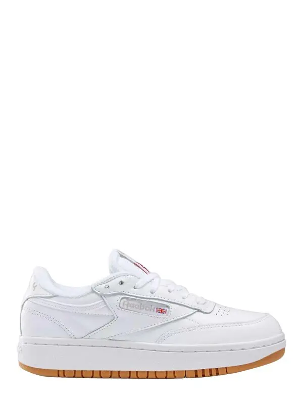 REEBOK Club C Double Platform Leather Sneakers - White/reebok Rubber Gum-07/white