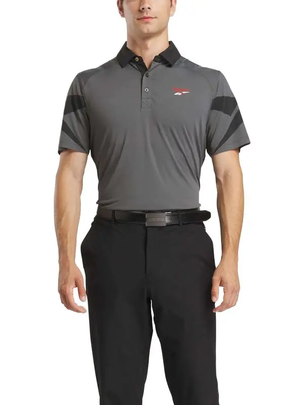 REEBOK Signature Vector Colorblocked Polo Shirt - Black