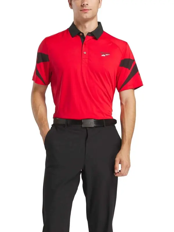 REEBOK Signature Vector Colorblocked Polo Shirt - Vector Red