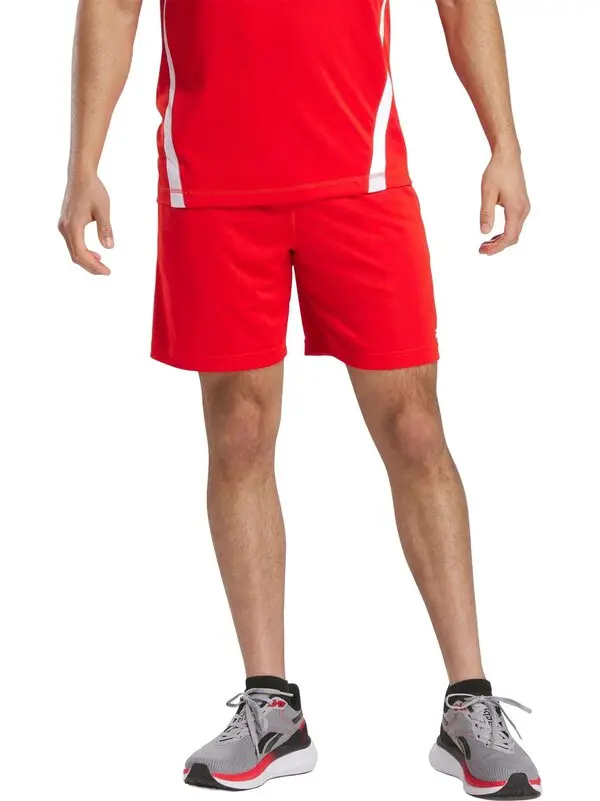 REEBOK Train Blocked Knit Shorts - Sport Red/white