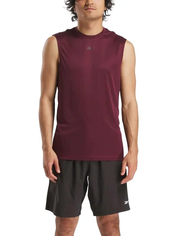 REEBOK Sleeveless Tech Training T-shirt - Black Cherry