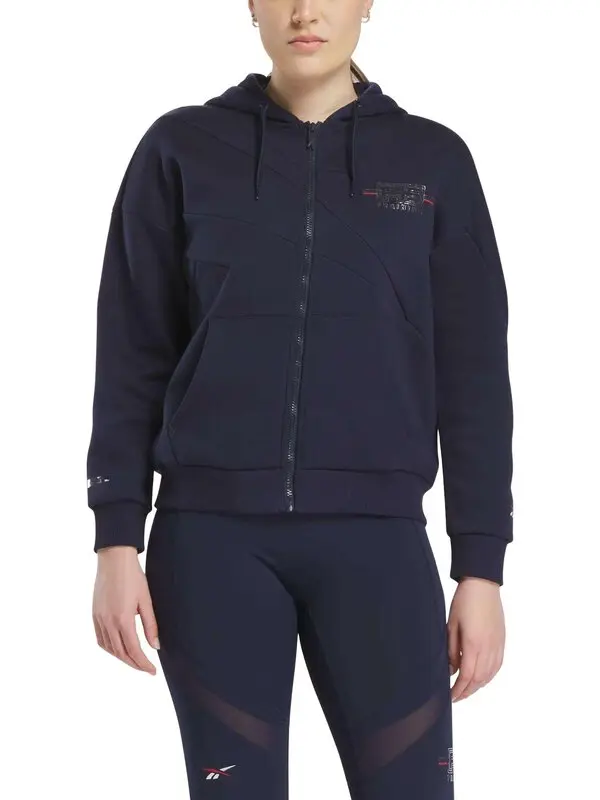 REEBOK F45 Training Coach Full-zip Hoodie - Vector Navy