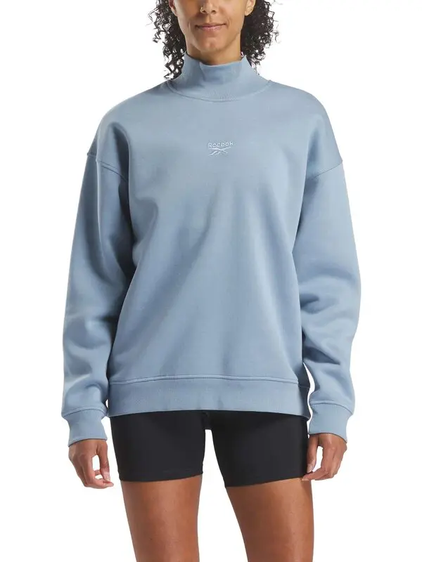 REEBOK Longline Roll Neck Sweatshirt - Leisure Blue
