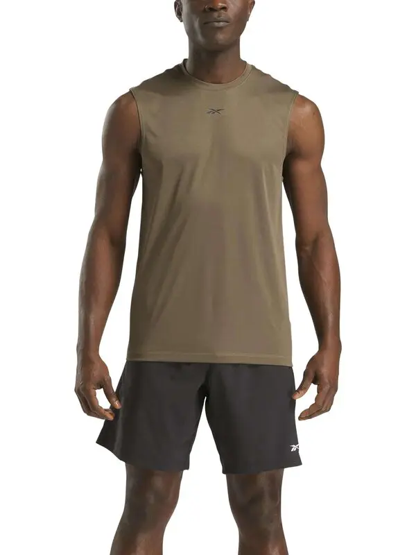 REEBOK Sleeveless Tech Training T-shirt - Army Green