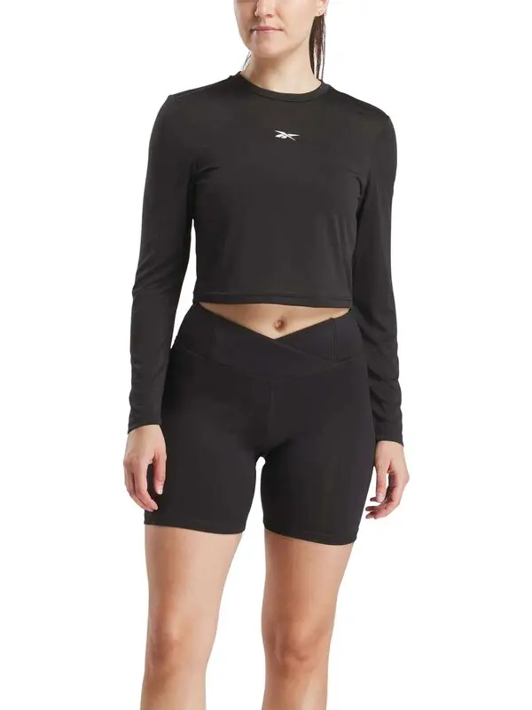 REEBOK Core Slim Fit Crop Long Sleeve Tee - Black