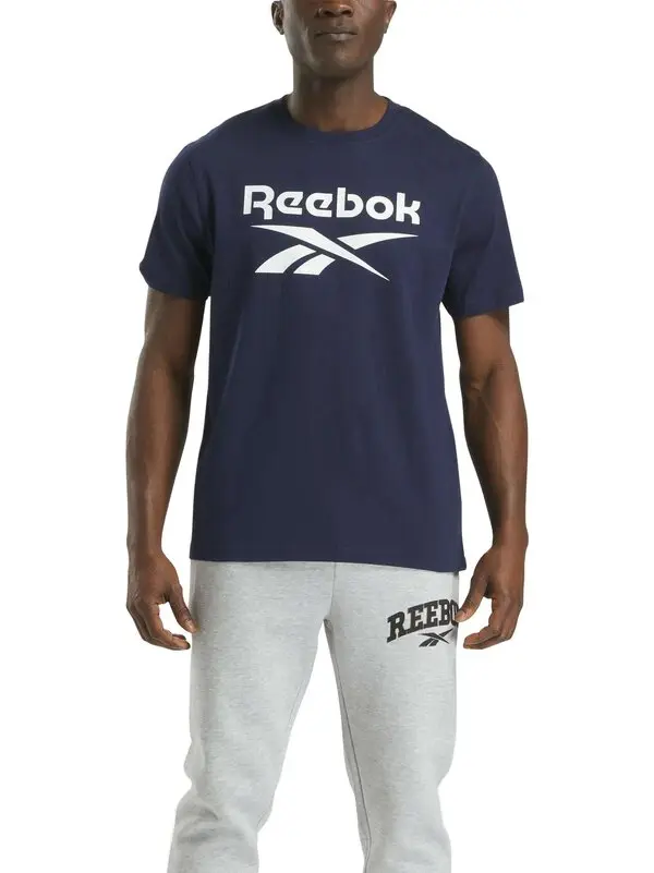 REEBOK Big Logo Crewneck Short Sleeve Tee - Vector Navy