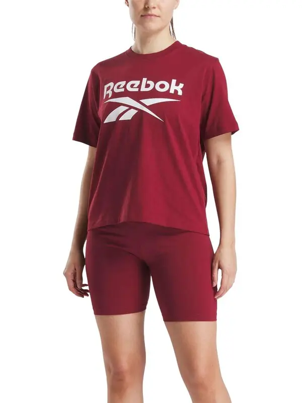 REEBOK Big Logo Oversized Crew Short Sleeve Tee - Classic Burgundy