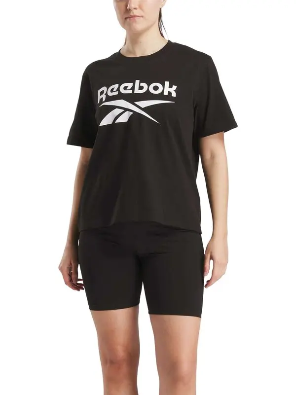 REEBOK Big Logo Oversized Crew Short Sleeve Tee - Black