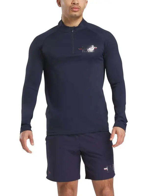 REEBOK Quarter-zip Training Top - Vector Navy