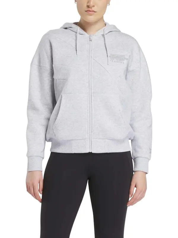 REEBOK X F45 Training Relaxed Zip Hoodie - Silver Marl