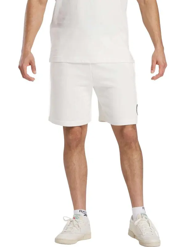 REEBOK Lawn Club Relaxed Fit Cotton Blend Shorts - Chalk