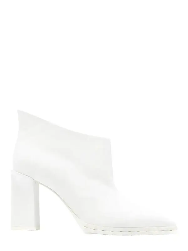 RAYLA K Point-toe Leather Boots - White