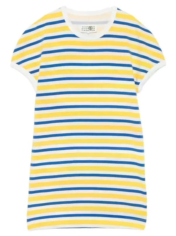MAISON MARGIELA Striped Short-sleeve Dress - Yellow