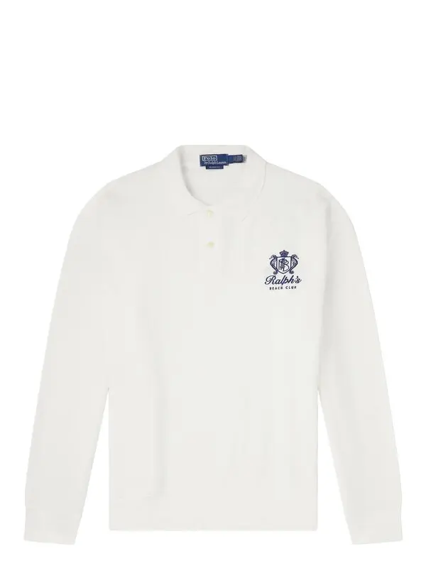 Polo Ralph Lauren Logo-embroidered Cotton-blend Polo Sweater - White