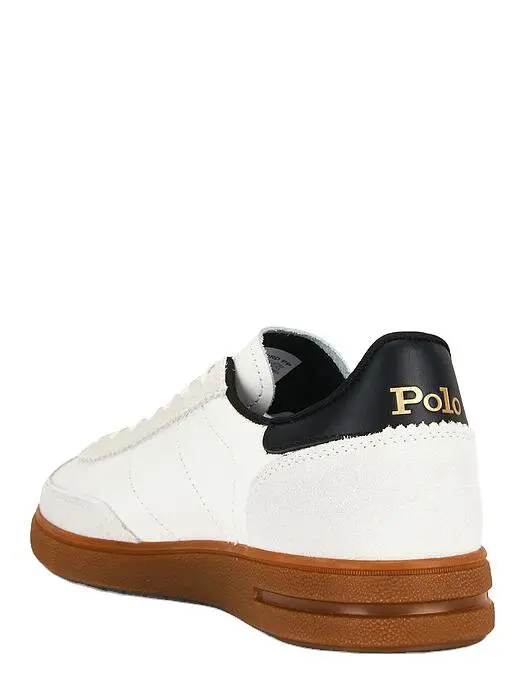 Polo Ralph Lauren Bedford Leather & Suede Low Top Sneakers - White & Black