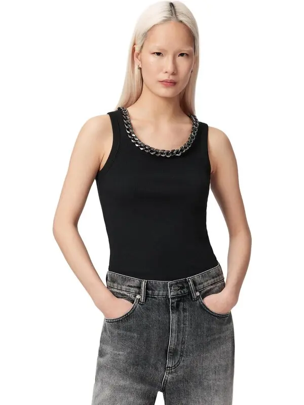 ALLSAINTS Lucy Sleeveless Ribbed Tank - Black