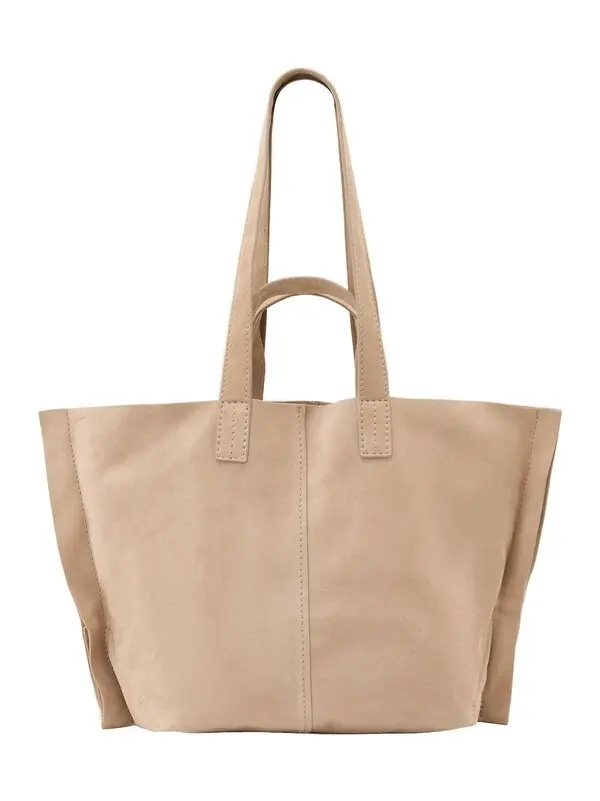 ALLSAINTS Lutece Suede Tote Bag - Pinto Brown