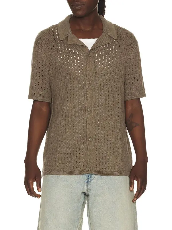 LEVI'S Costa Knit Camp Shirt In Brown - Bungee Cord