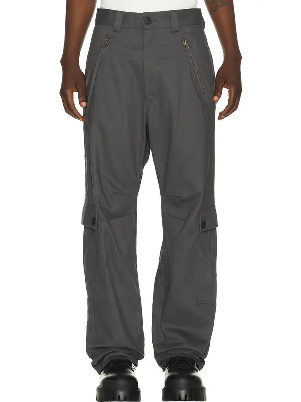 Commission Zip Rave Cargo Pants - Charcoal