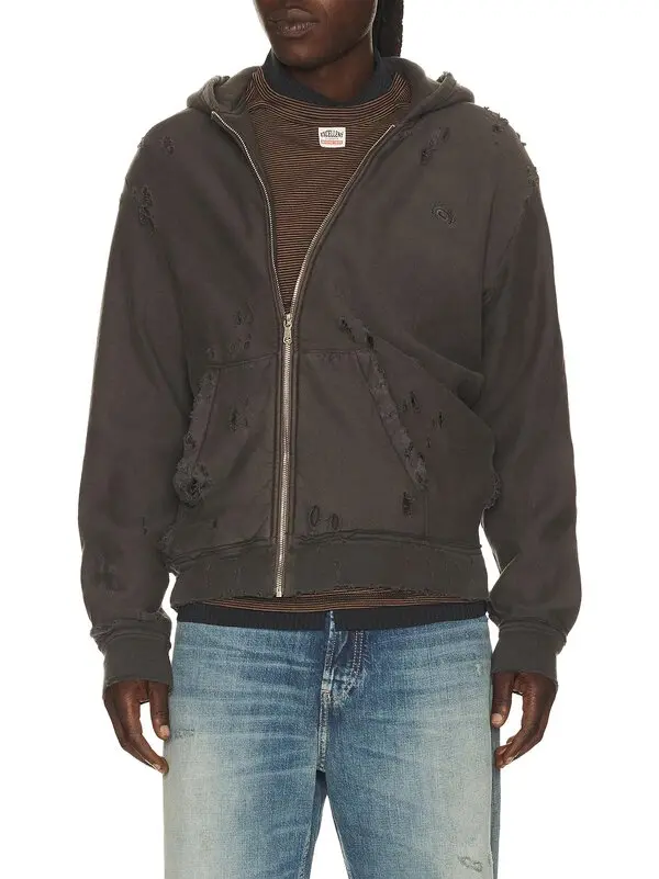 Commission Twisted Distressed Hoodie - Charcoal