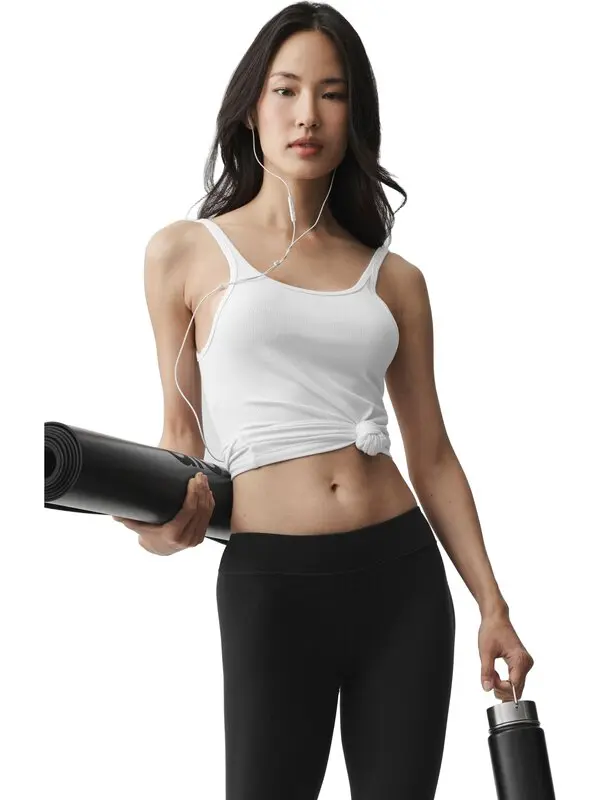 Alo Yoga Ribbed Adore Tank Top - White