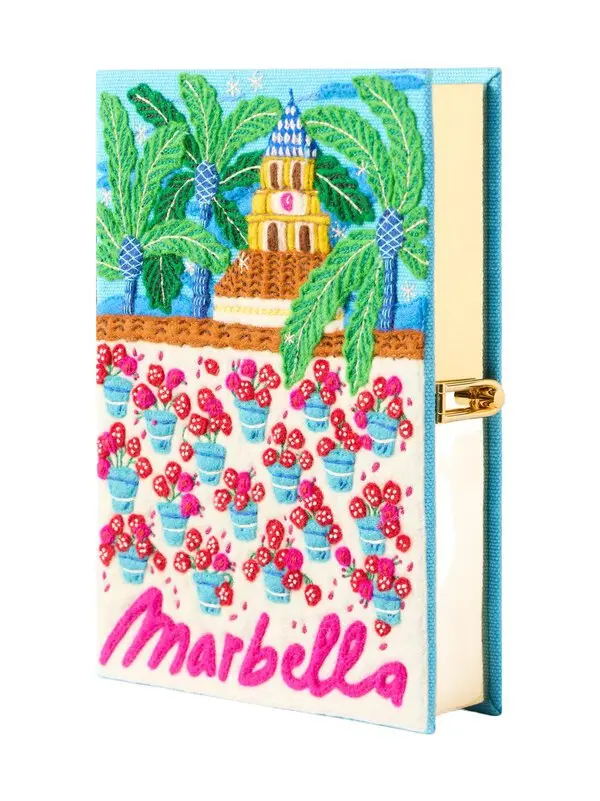 OLYMPIA LE-TAN Marbella Appliquéd Embroidered Canvas Clutch - Multi