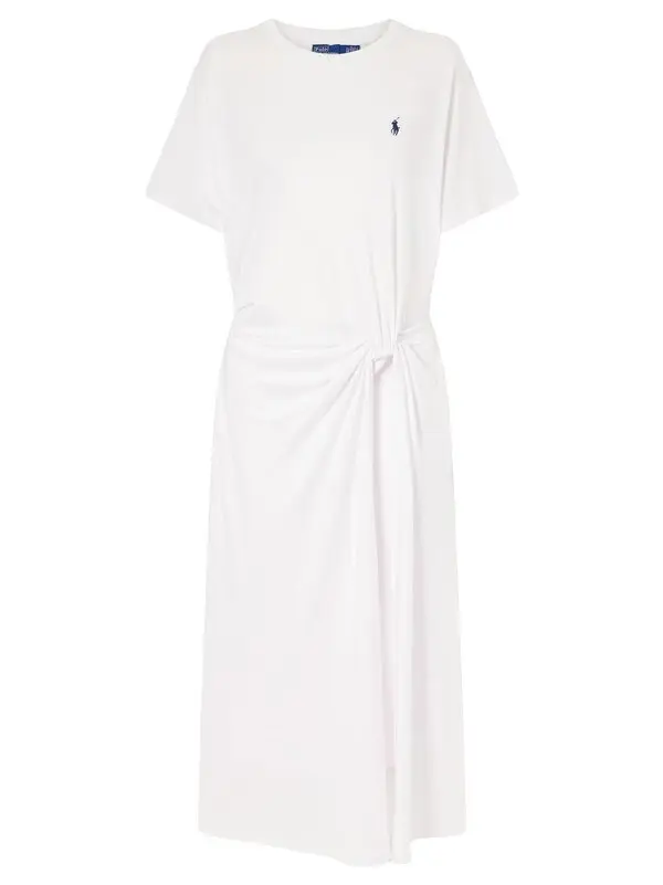 Polo Ralph Lauren Gathered Jersey Maxi Dress - White