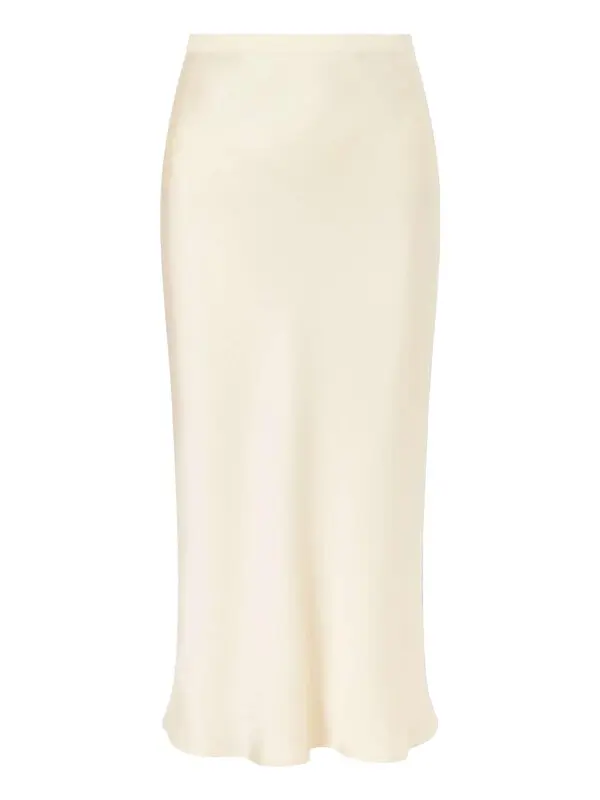 ANINE BING Bar Silk Midi Skirt - Cream