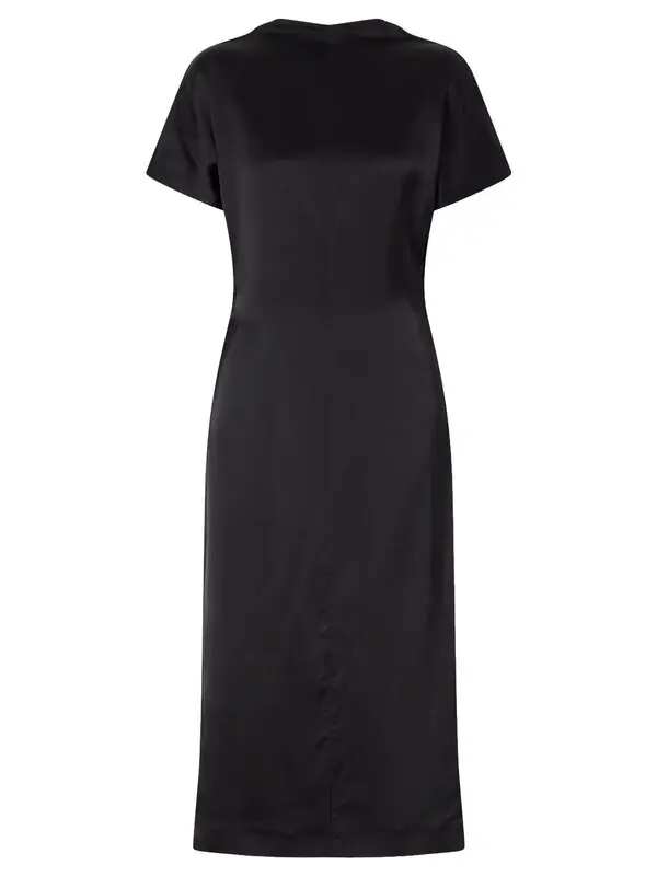 Tove Satin Midi Dress - Black