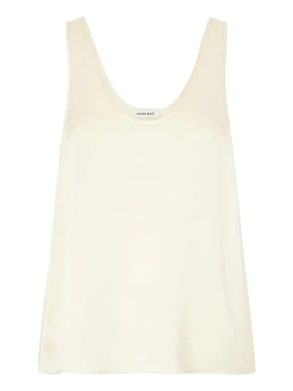 ANINE BING Lea Silk Tank - Cream
