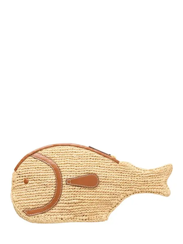 Staud Pesce Raffia Clutch - Neutral