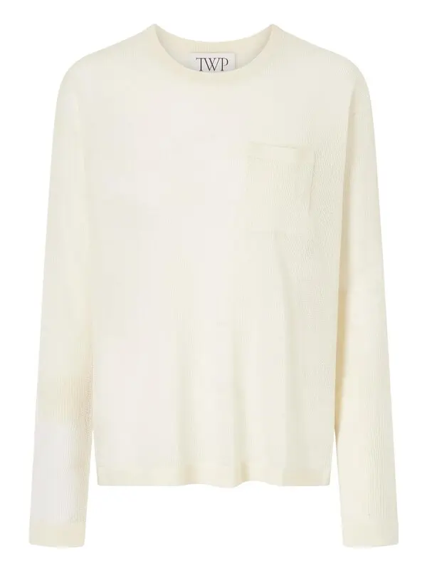 TWP Crocheted Cashmere Sweater With Pocket - Neutrals